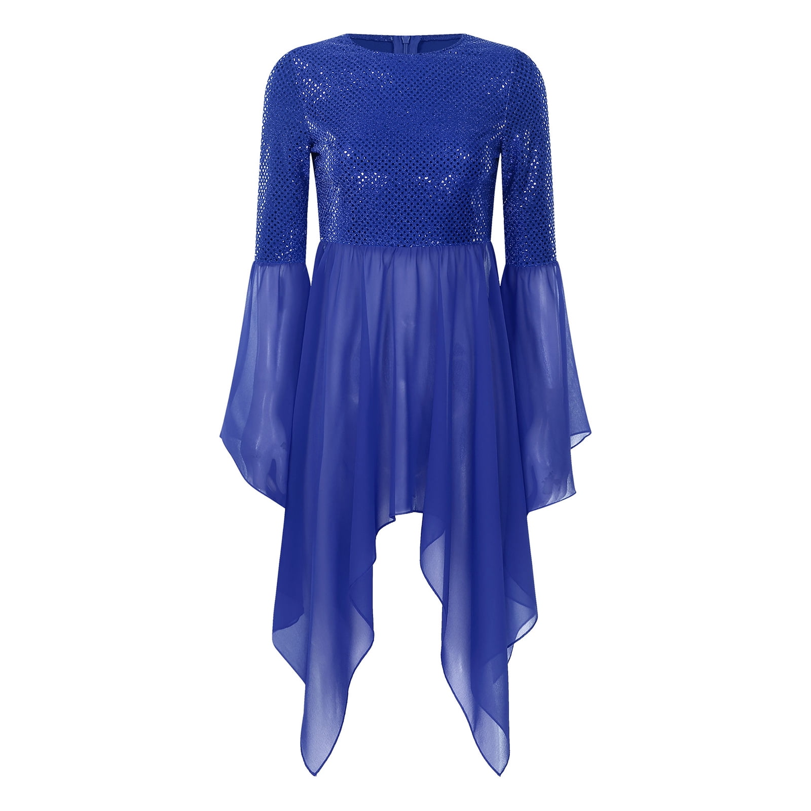 Linjinx Women Sequin Liturgical Praise Dance Tunic Asymmetrical Worship ...