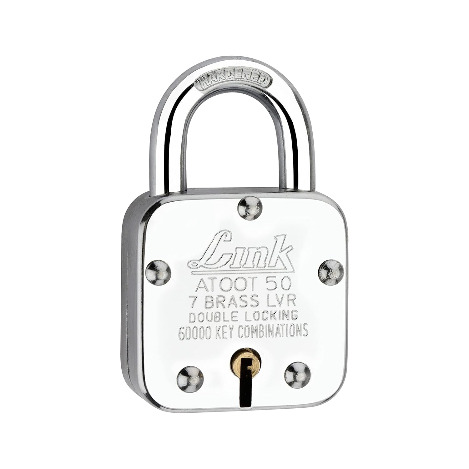 Link Atoot 50mm Lock 60000 Key Combinations Steel Body Hardened Shackle ...