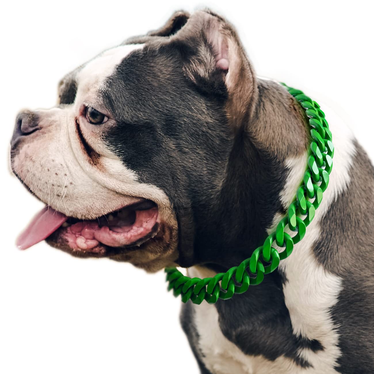 Link Dog Collar - 3/4 inch Wide Light Metal Gold Chain Dog Necklace ...