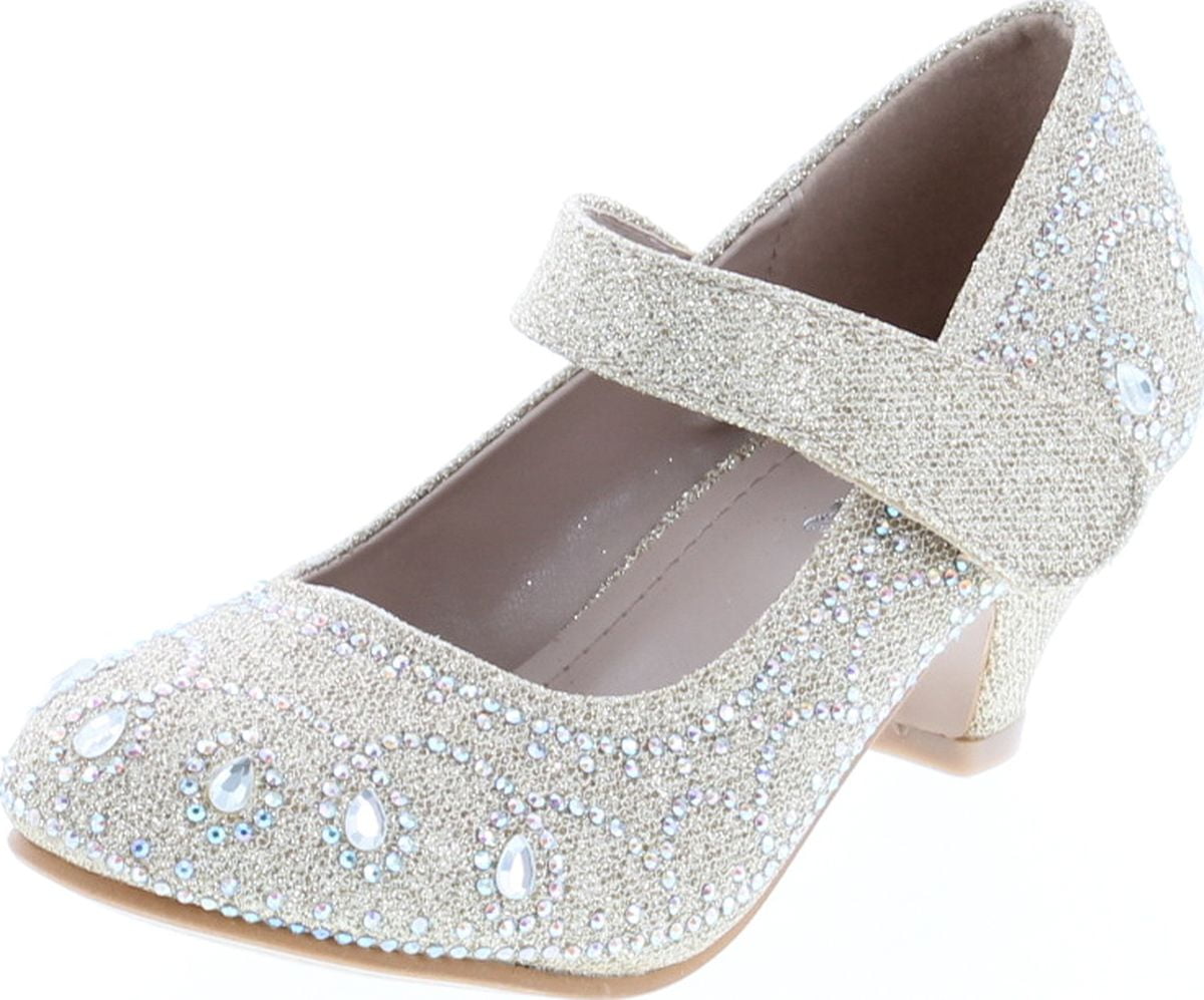 Link Jemma-01K Girls Rhinestone Platform Peagent Dress Shoes - Walmart.com