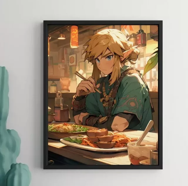 Link From Zelda Poster, Link Eating Ramens, Tears Of The Kingdom ...