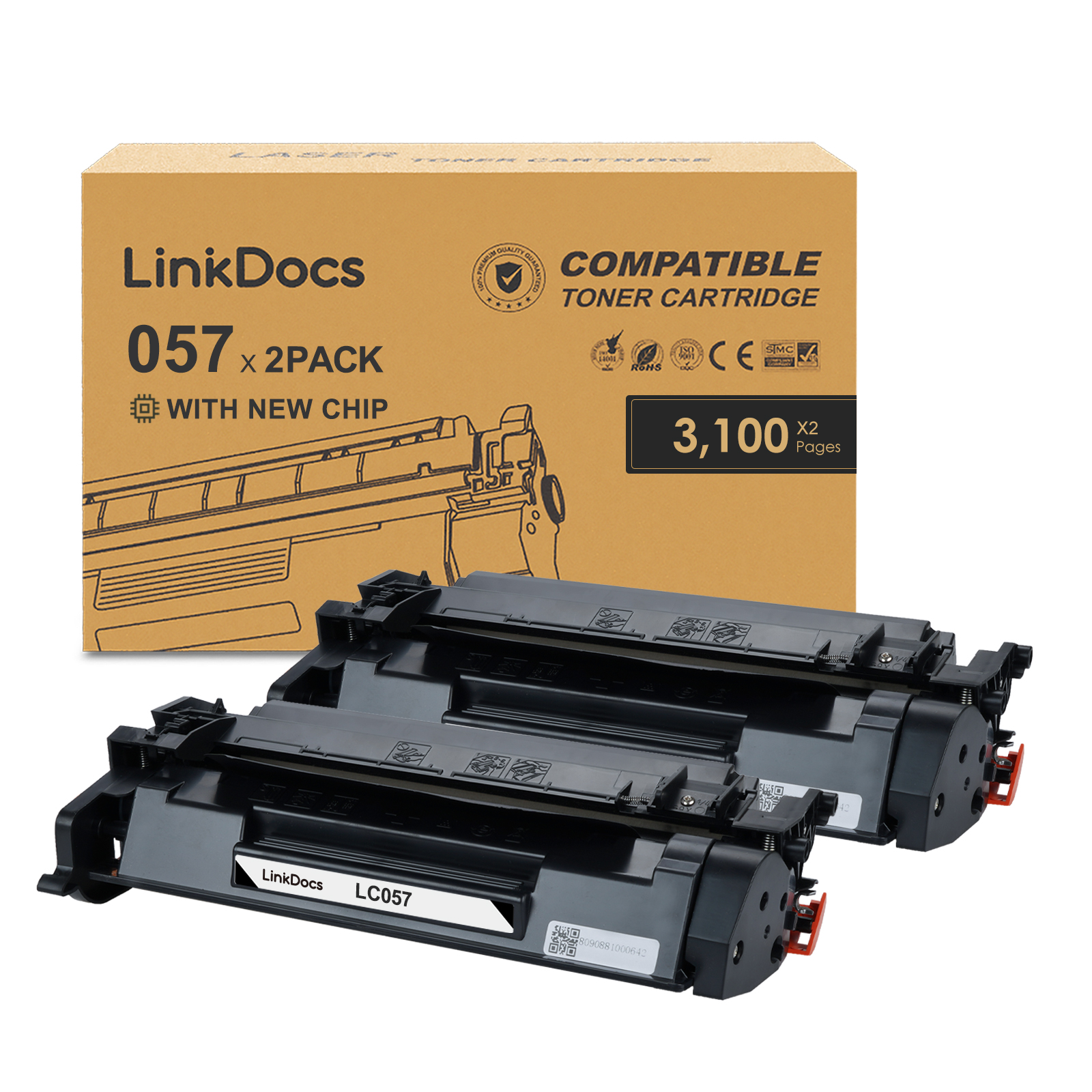 LinkDocs 057 Toner Cartridge Replacement for Canon 057 CRG-057 (with ...