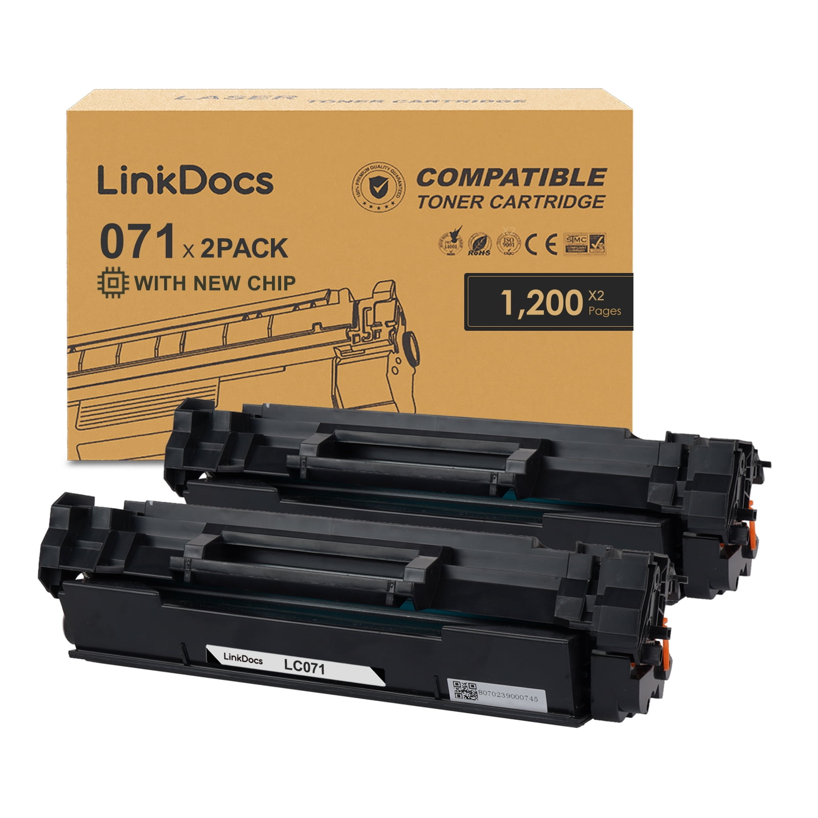 LinkDocs 071 Toner Cartridge Replacement for Canon CRG071 071 (5645C001 ...