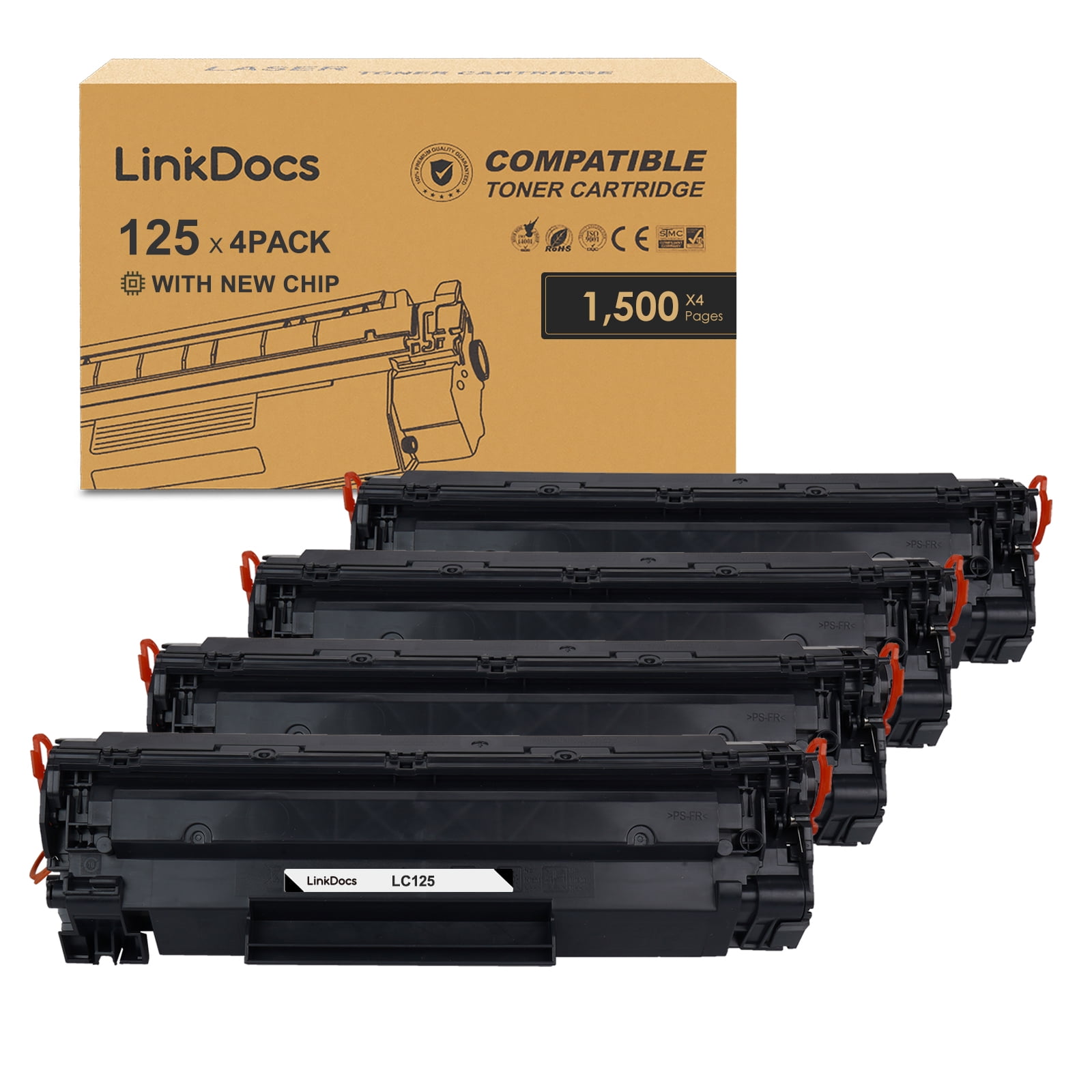 LinkDocs 125 Toner Cartridge Replacement for Canon 125 CRG-125 3484B001 ...