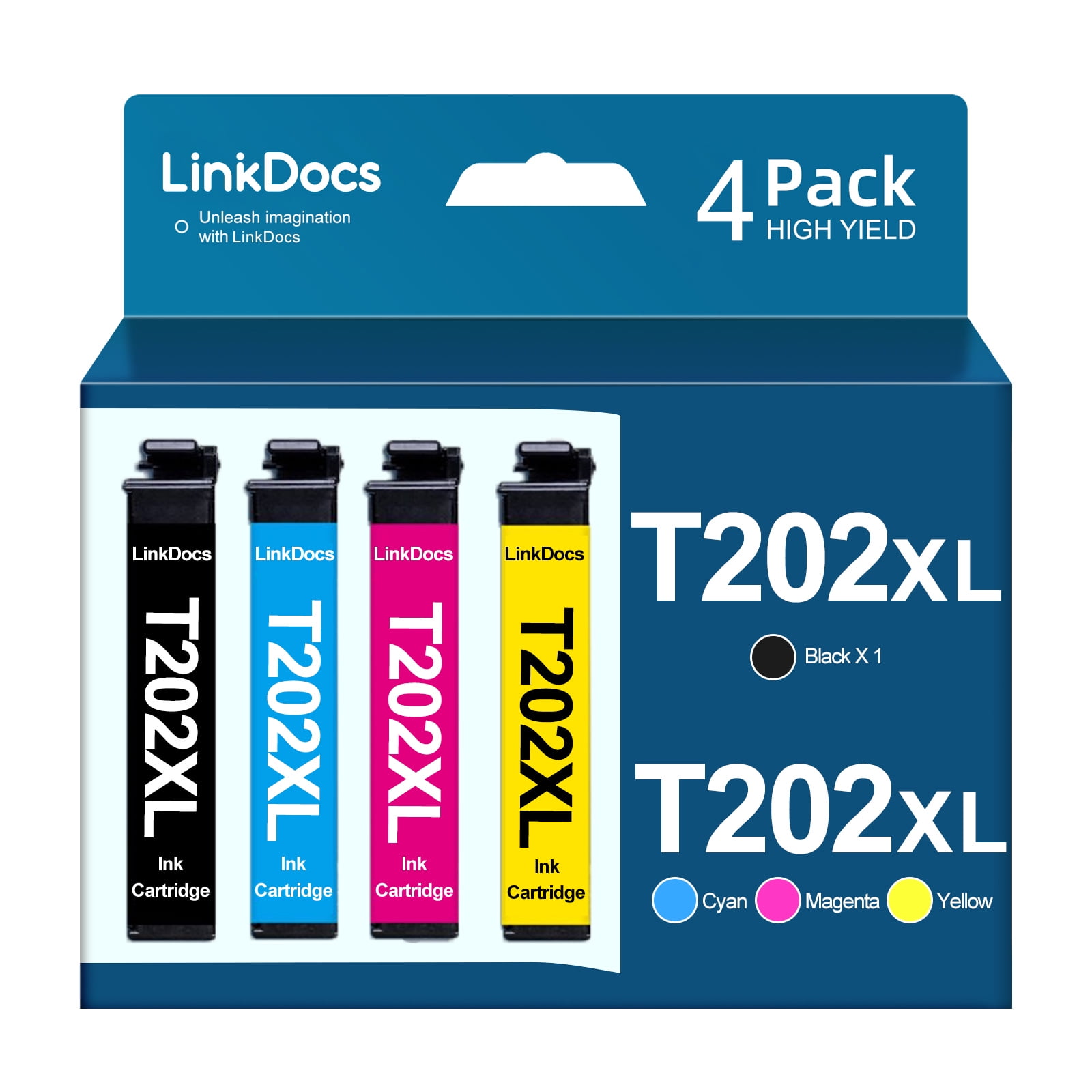 LinkDocs 202 XL Ink Cartridge for Epson 202 202XL T202 Ink Cartridgefor ...