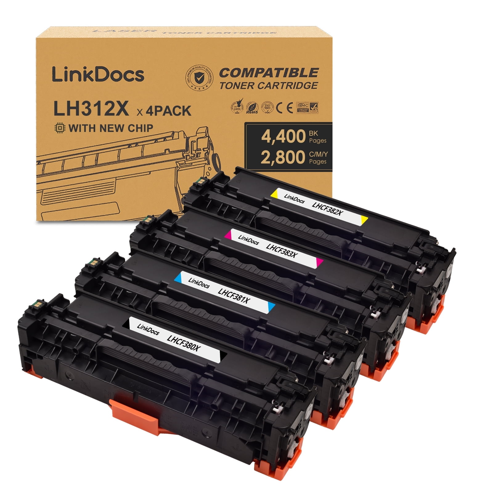 LinkDocs 305A 305X 312X Toner Cartridge Compatible for HP 305A 305X ...