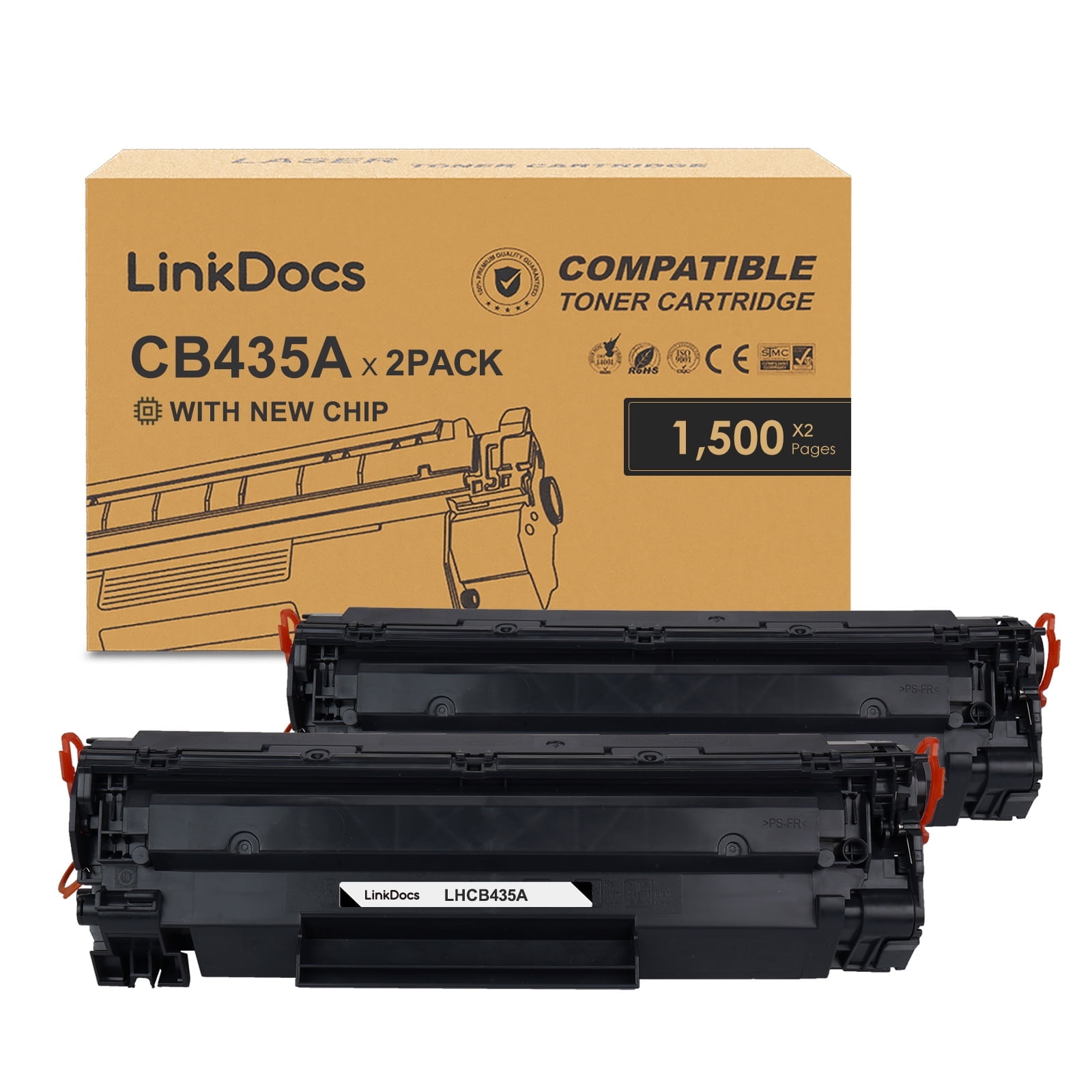 LinkDocs 35A CB435A Toner Cartridge Compatible for HP 35A CB435A Toner ...