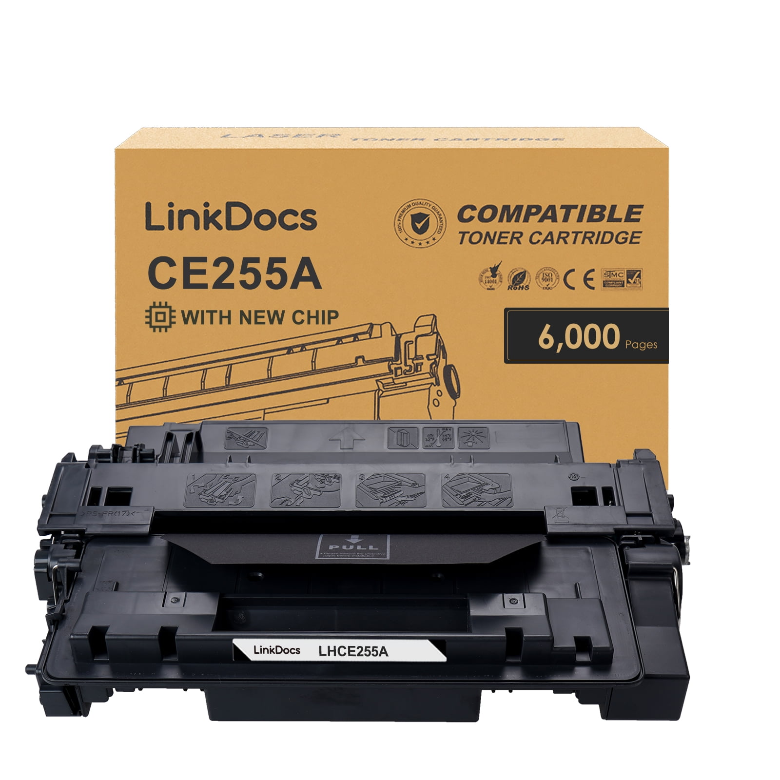 LinkDocs 55A Toner Cartridge Replacement for HP 55A CE255A Toner ...