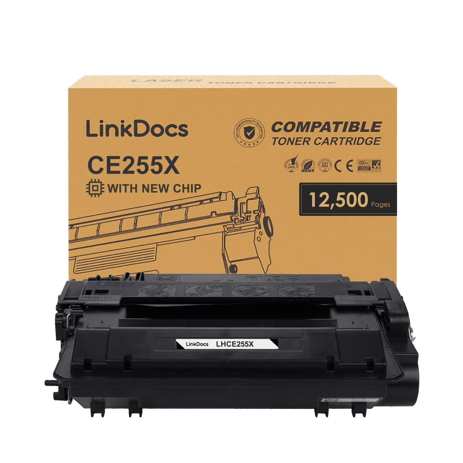 LinkDocs 55X Toner Cartridge Replacement for Compatible HP 55X CE255X ...