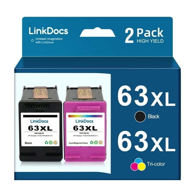63XL Replacement HP 63, 63XL Ink Cartridge used with HP OfficeJet 3830 ...