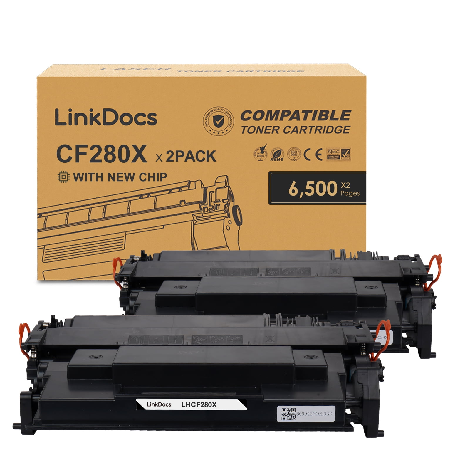 LinkDocs 80X Toner Cartridge Replacement for Compatible HP 80X CF280X ...