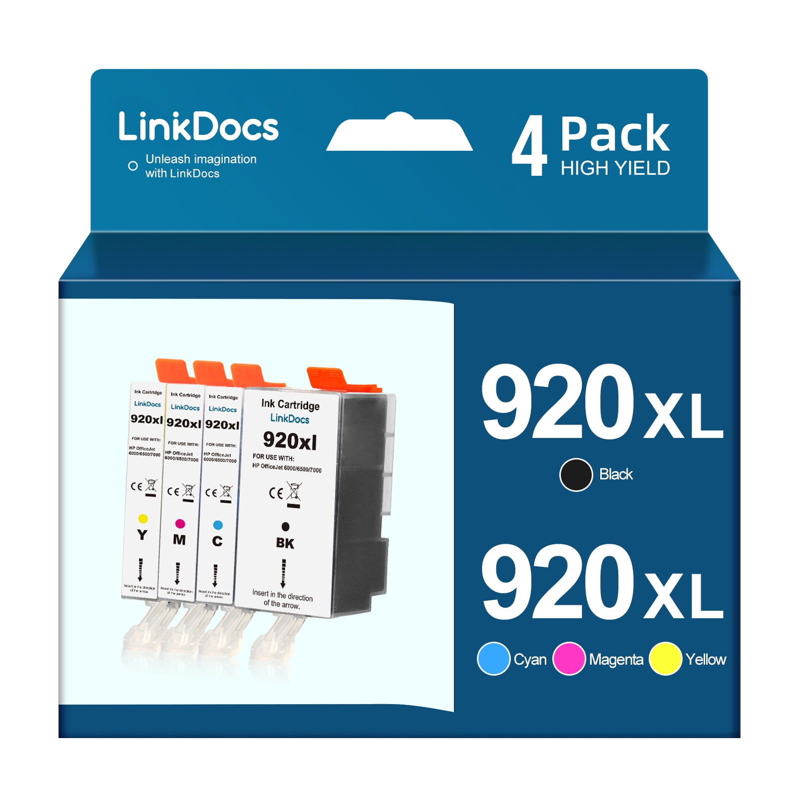 LinkDocs 920XL Compatible 920 XL Ink Cartridge used with Officejet 6000 ...