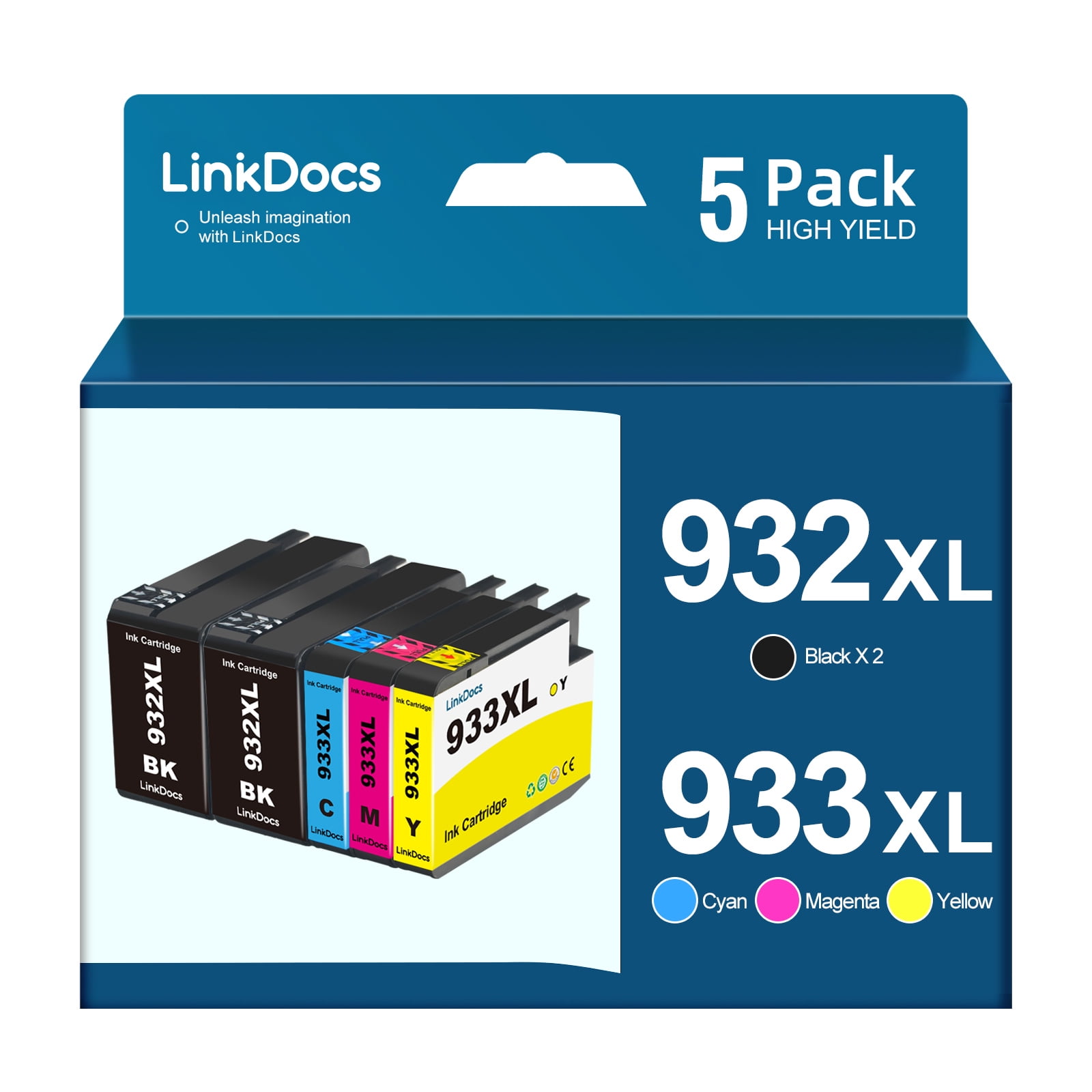 LinkDocs 932XL Compatible HP 932XL 933XL 932 933 Ink Cartridge used ...