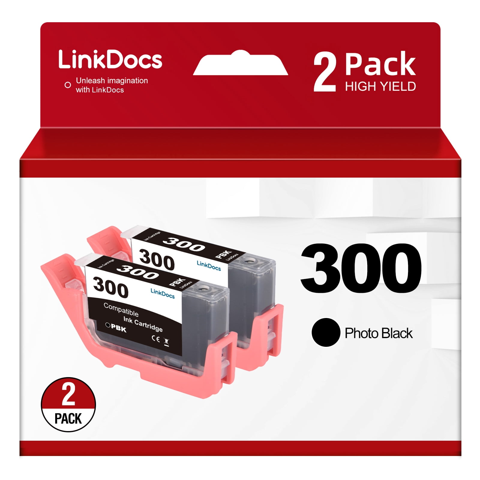 LinkDocs Compatible PFI-300 Photo Black Ink Cartridges Replacement for ...