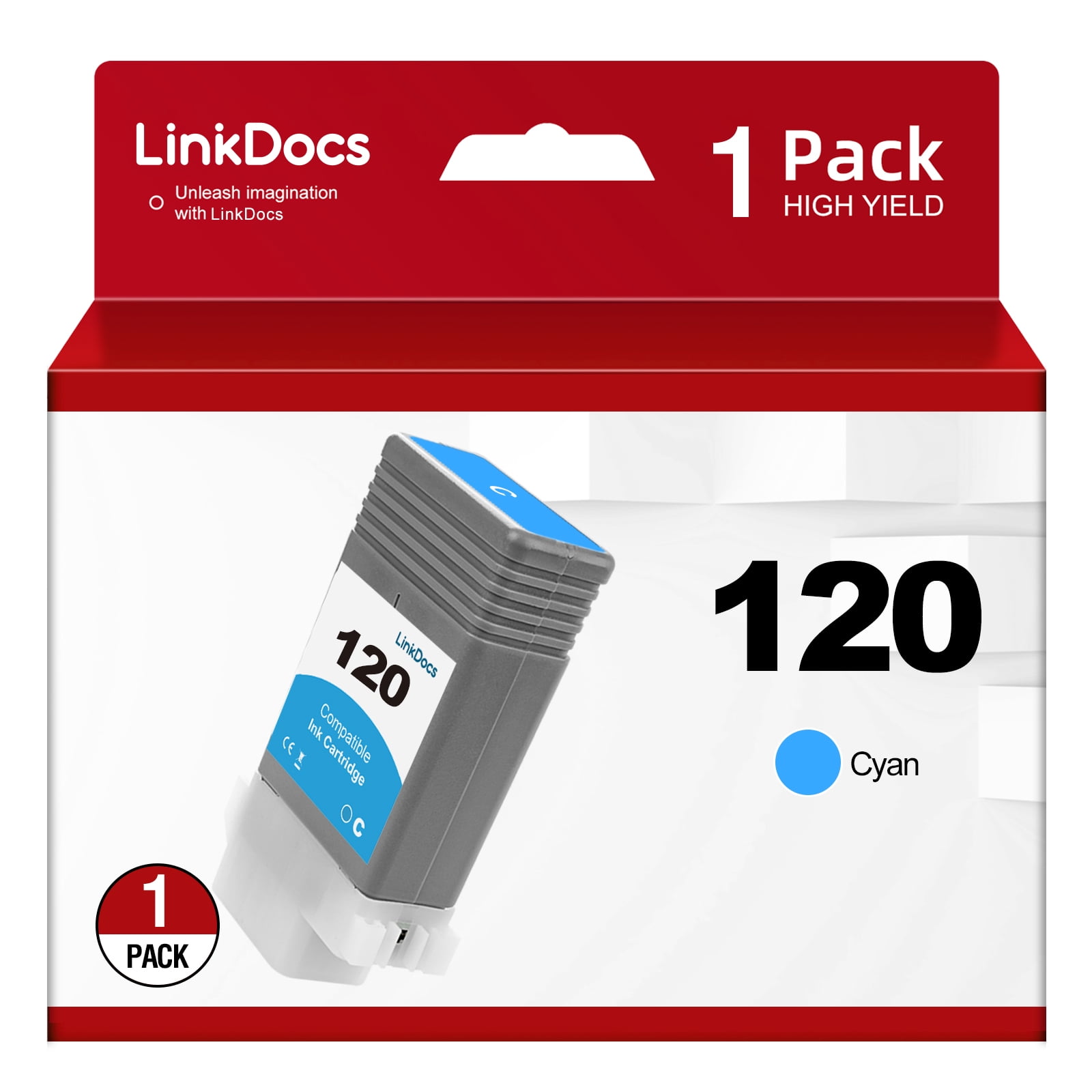 LinkDocs Compatible PFI120 PFI-120 Cyan Ink Cartridges (130ml) Replacement for Canon PFI120 PFI ...