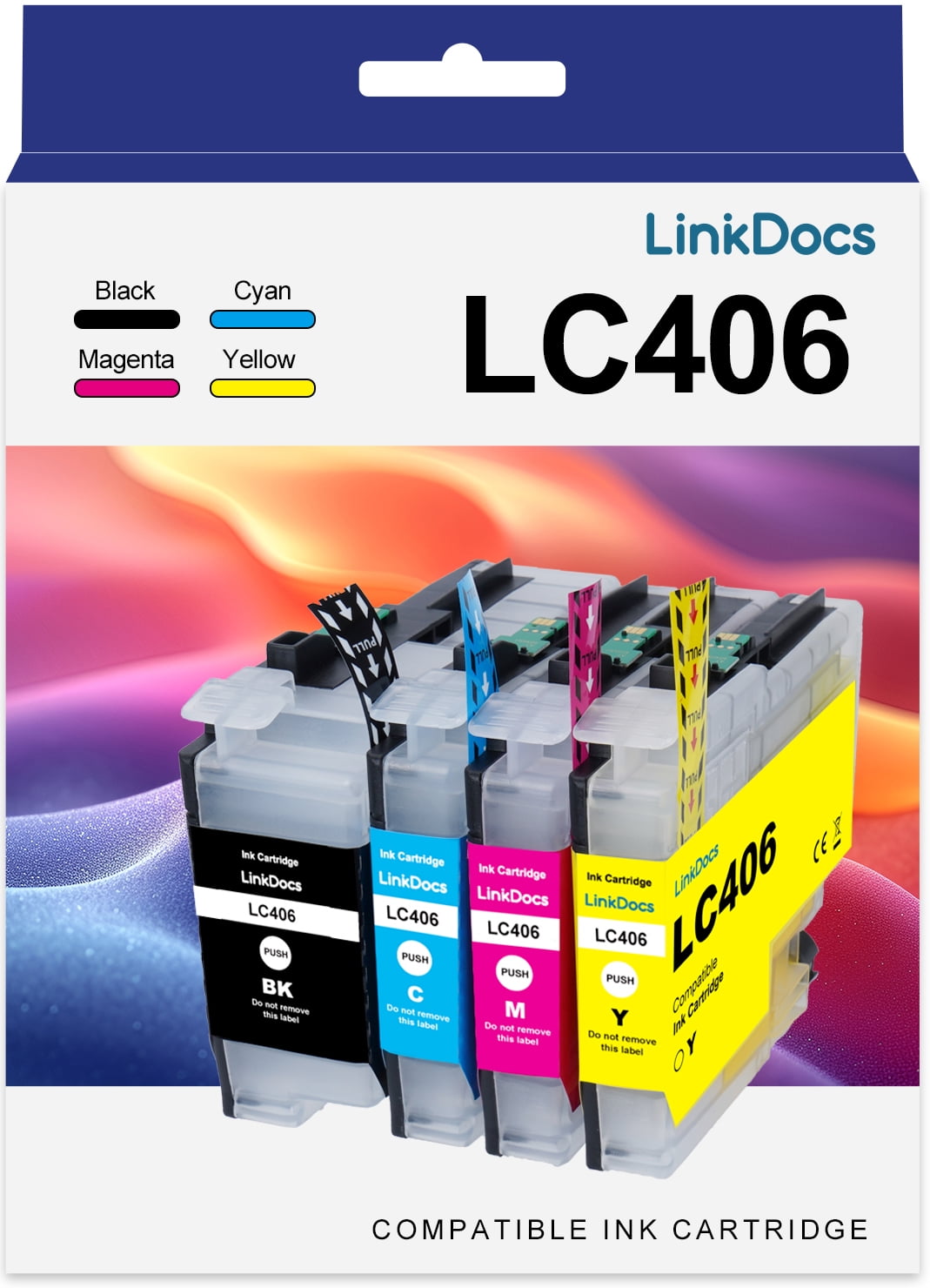 LinkDocs LC406XL Ink Cartridges for Brother MFC-J4335DW/J6955DW/J5855DW ...