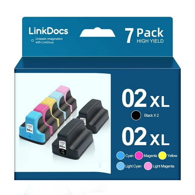 LinkDocs Replacement HP 02xl Ink Cartridges Combo Pack used with HP ...