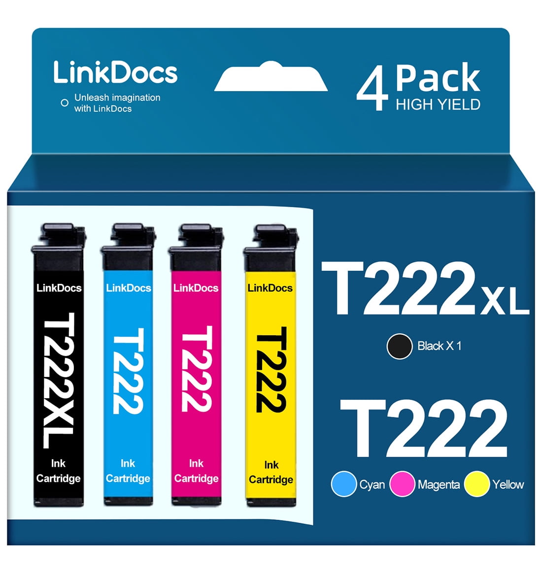 LinkDocs T222XL 222XL Ink Cartridge Replacement for Epson XP-5200, WF ...