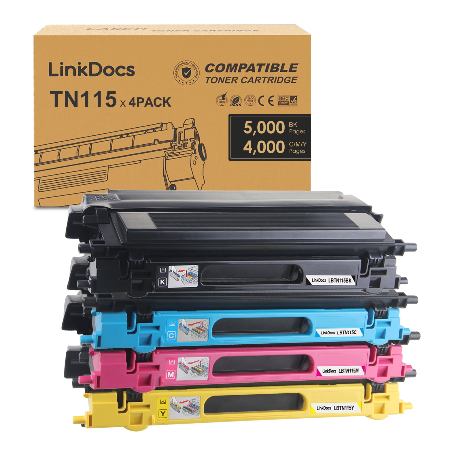 LinkDocs TN 115 Toner Cartridge Replacement for Brother TN-115 TN-110 ...