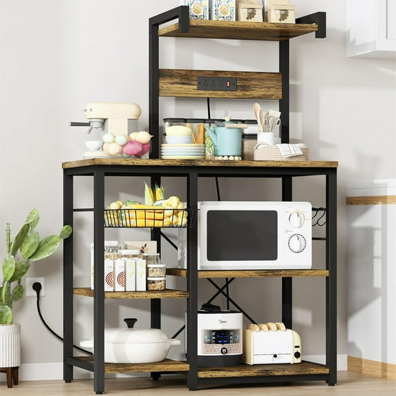 LinkRomat Bakers Rack for Kitchens, Modern Dining Bakers Rack with ...