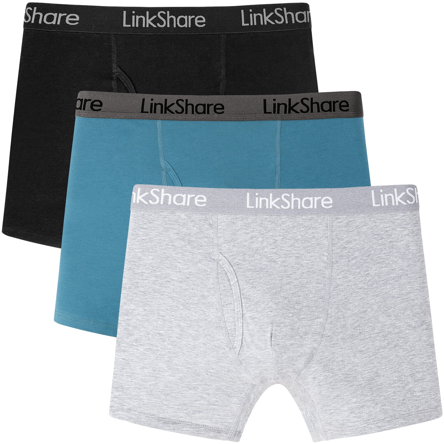LinkShare Men's Underwear Boxer Briefs Cotton Stretch Trunks Short Leg ...