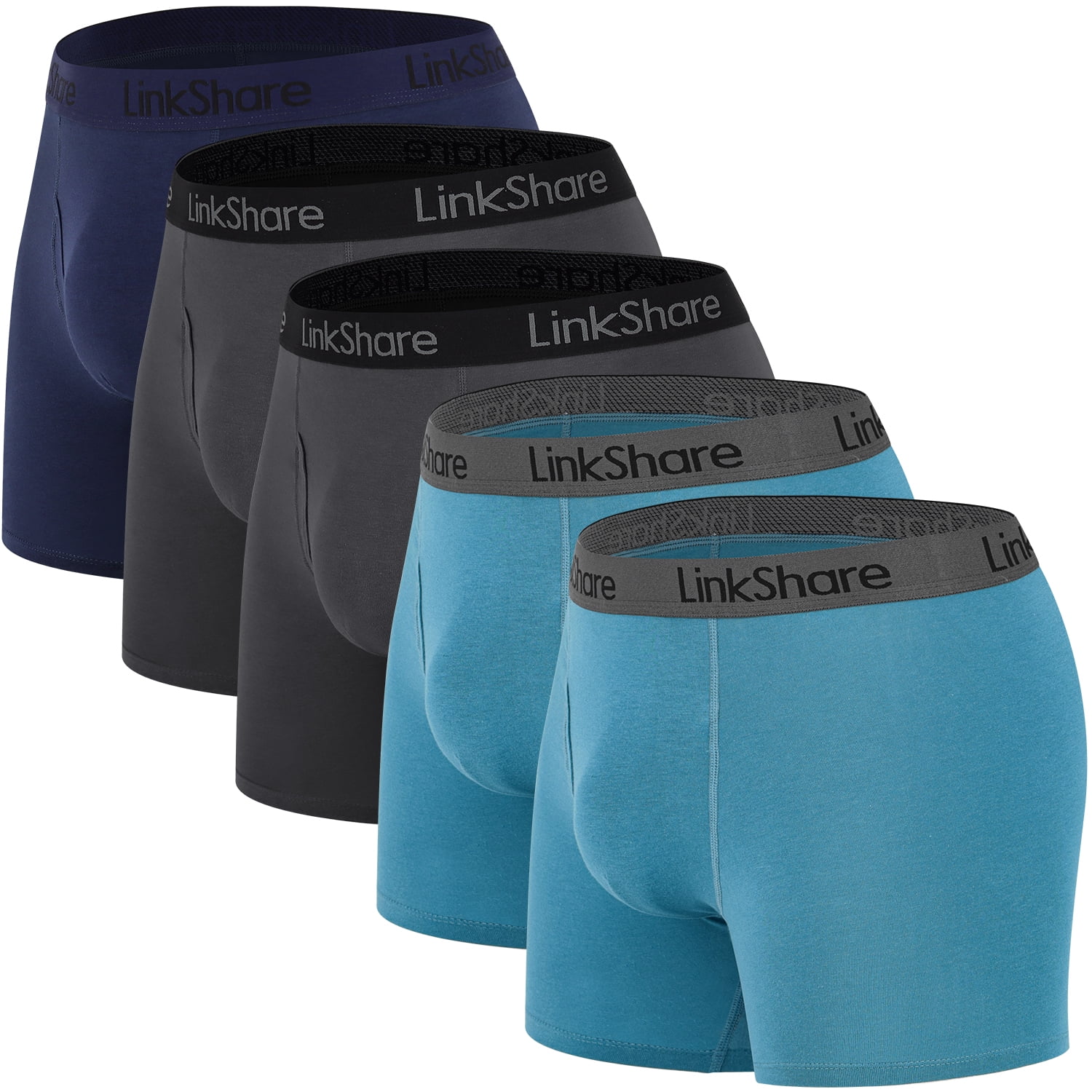 LinkShare Men's Underwear Boxer Briefs Cotton Stretch Trunks Short Leg ...