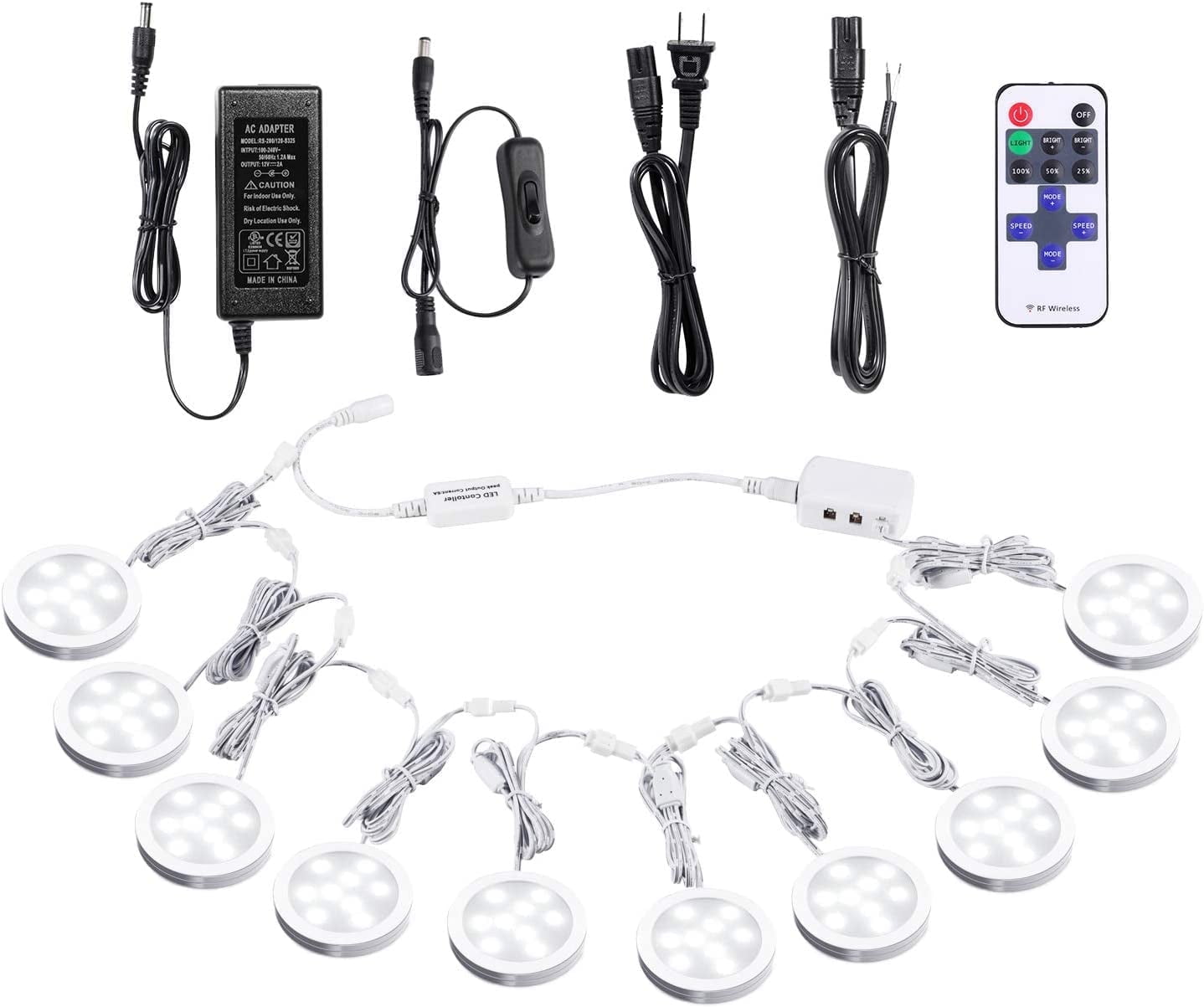 Linkable Under Cabinet LED Lighting 12V Dimmable Puck Lights with ...