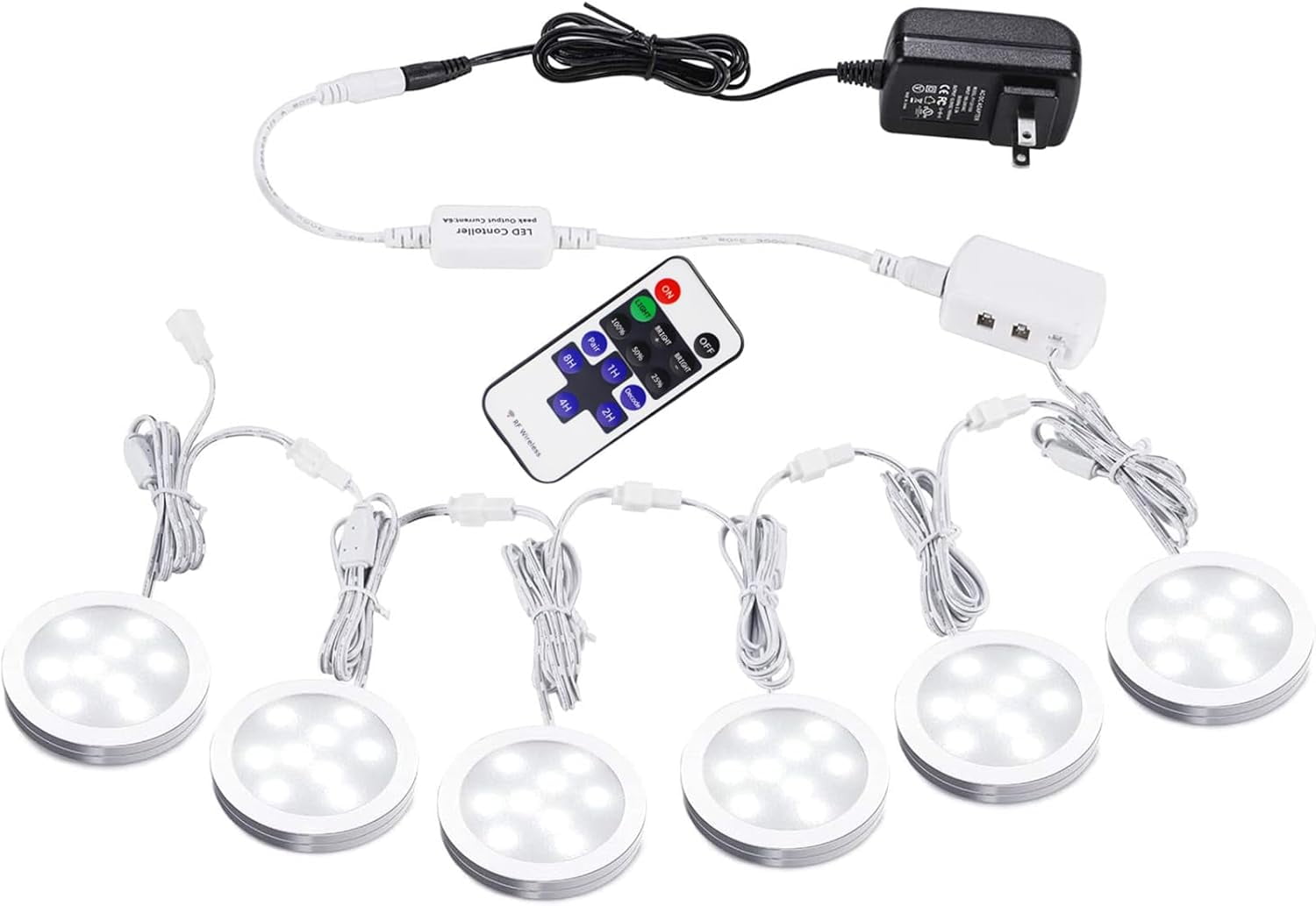 Linkable Under Cabinet LED Lighting Kit 12V Slim Dimmable LED Puck ...