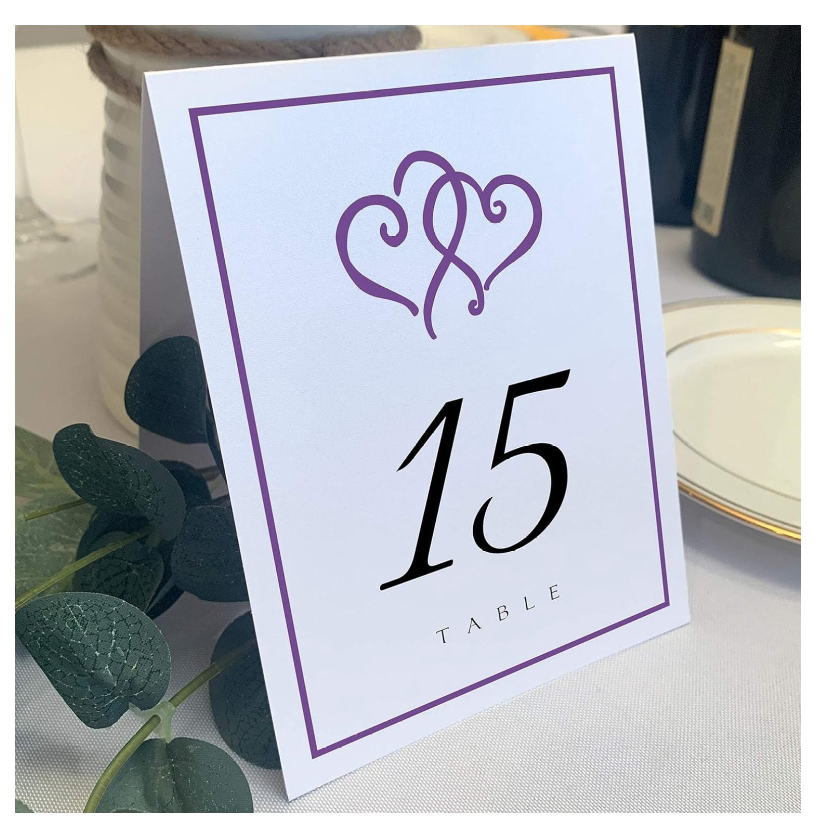 Linked and Border Wedding Table Numbers (Select Color/Quantity), White ...
