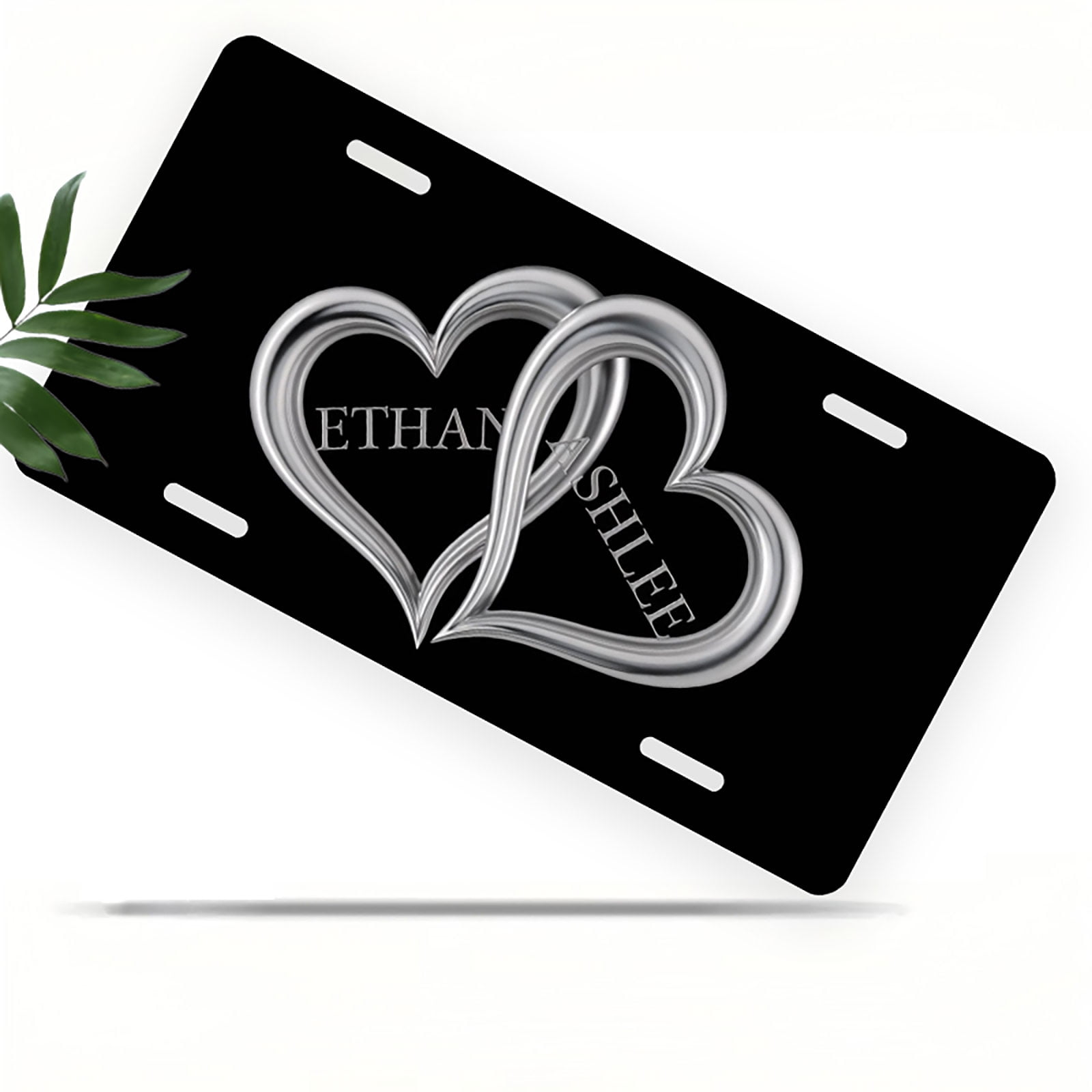 Linked Hearts Front License Plate, Metal License Plate, Funny Standard ...