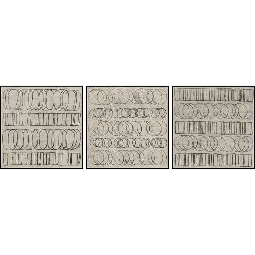 Marmont Hill Linked Shapes Triptych - Abstract Canvas Print - 12x12 ...