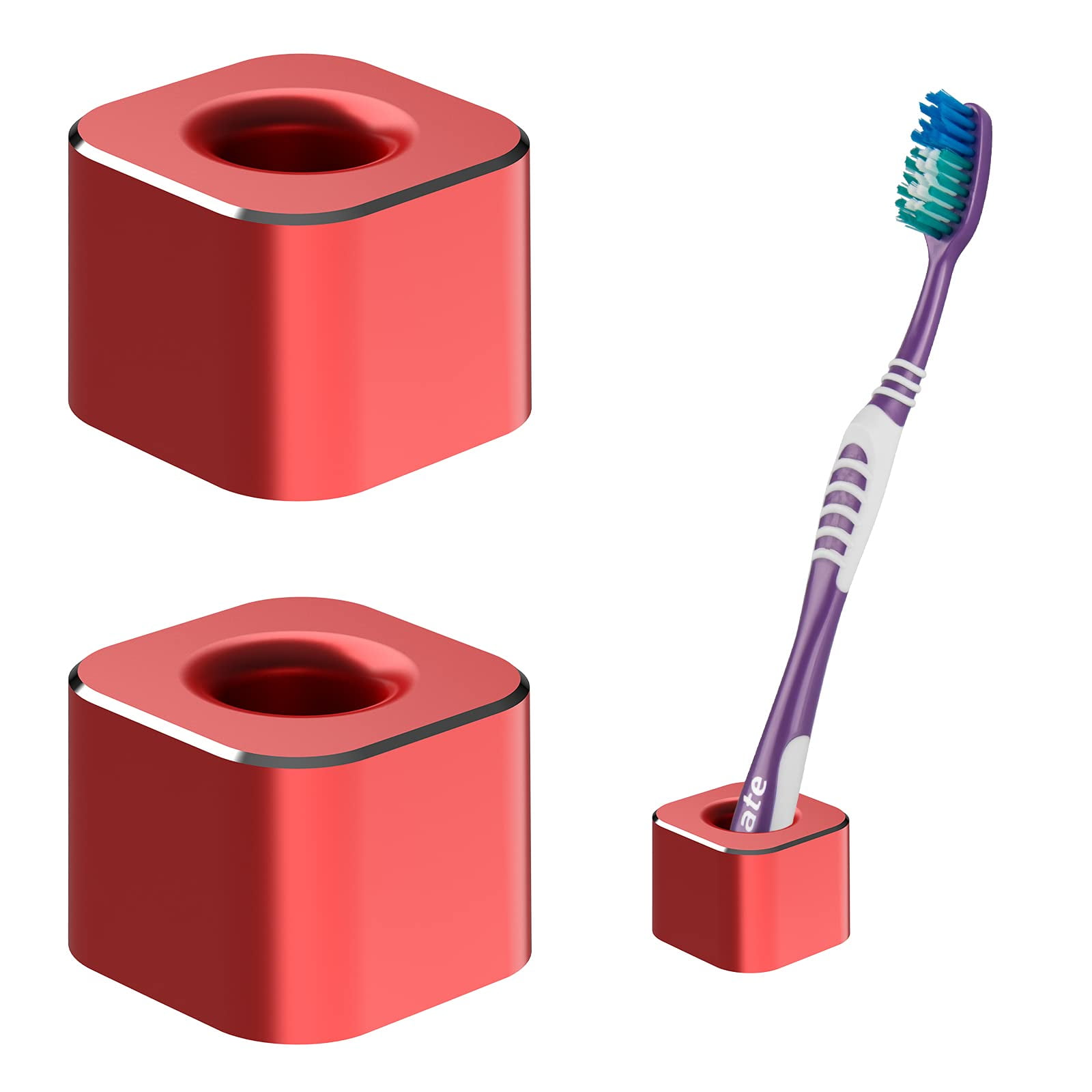Linkidea 2 Pack Mini Toothbrush Holder, Aluminum Tooth Brush Stand ...