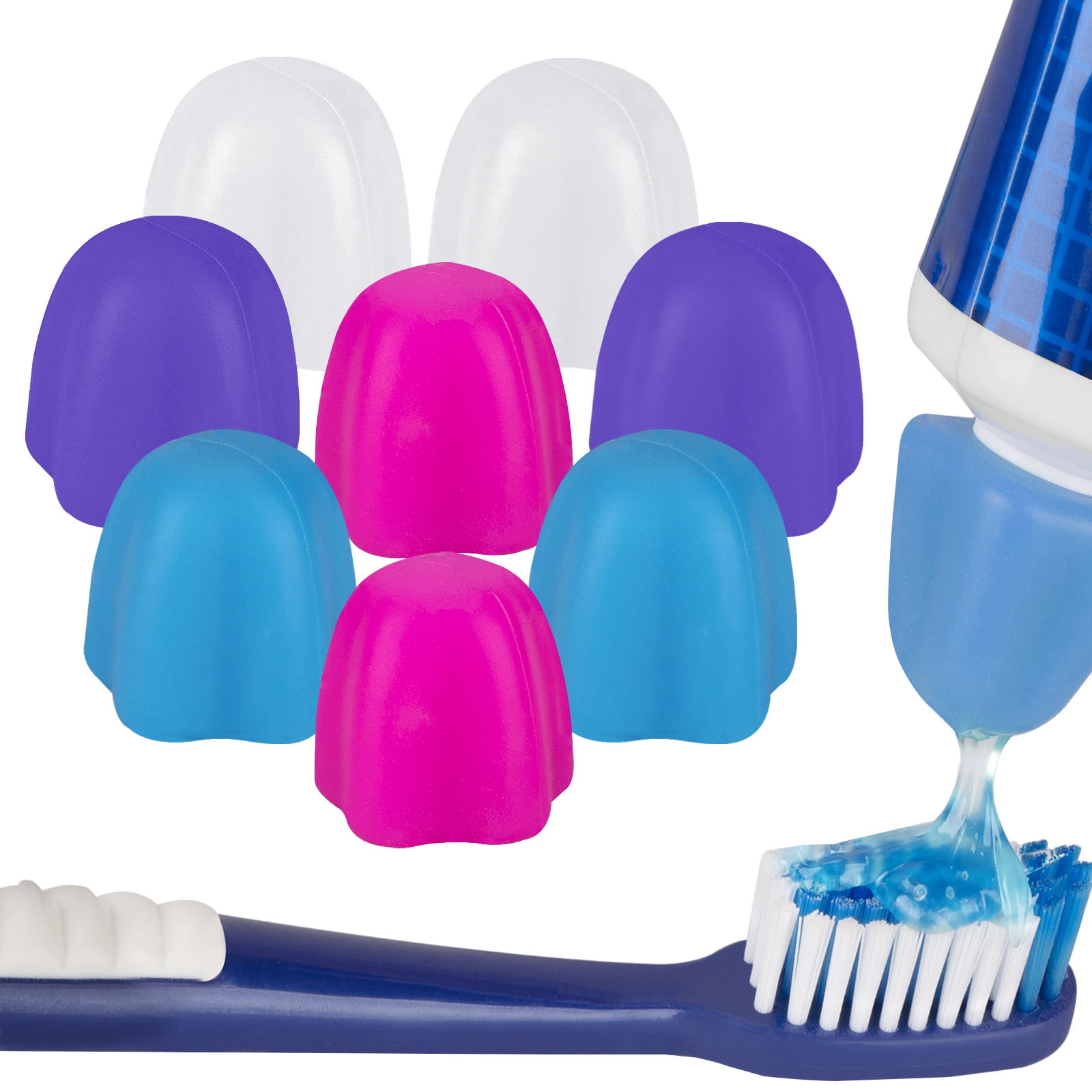 Linkidea 8 Pack Self Closing Toothpaste Caps for Kids Adult Bulk Pack ...