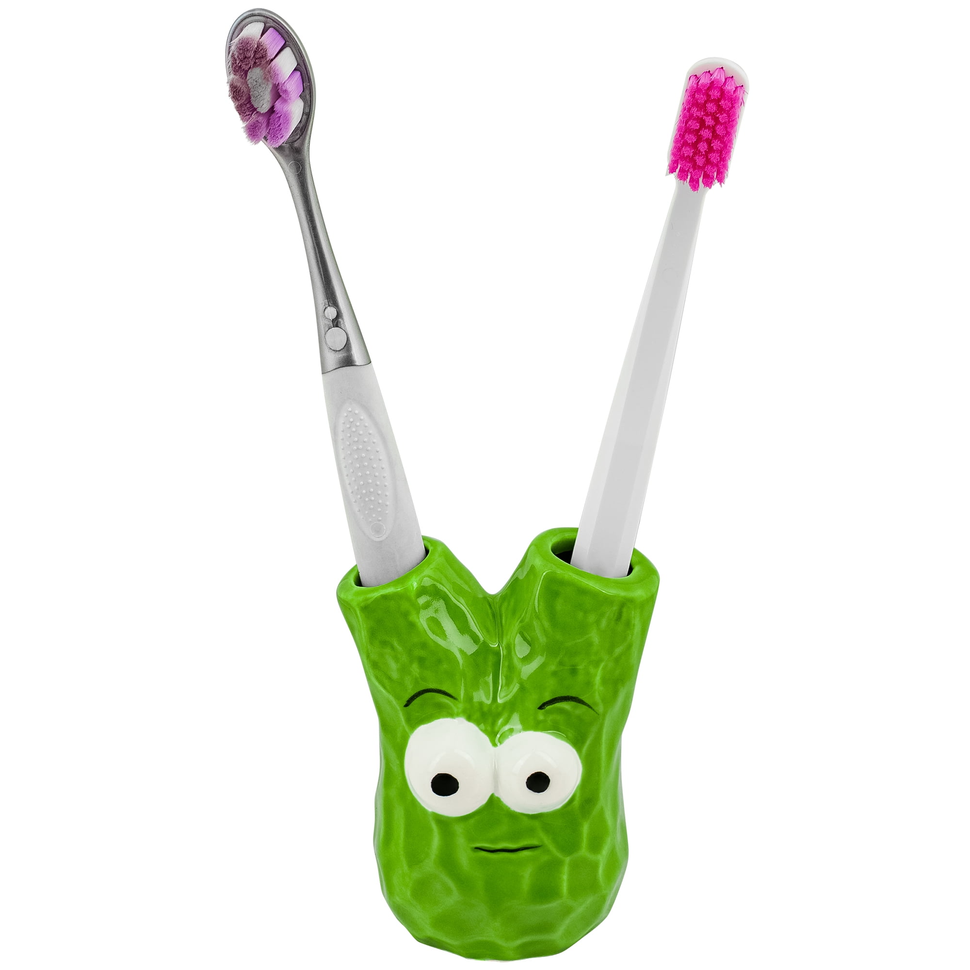 Linkidea Countertop Toothbrush Holder for Bathroom, Ceramic Cute Decor ...