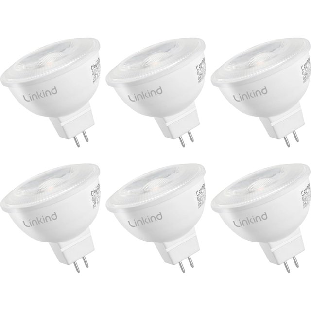 Linkind 6.5W Dimmable LED Bulb, 70W Eqv, MR16 GU5.3 Bi-Pin, 3000K Warm ...