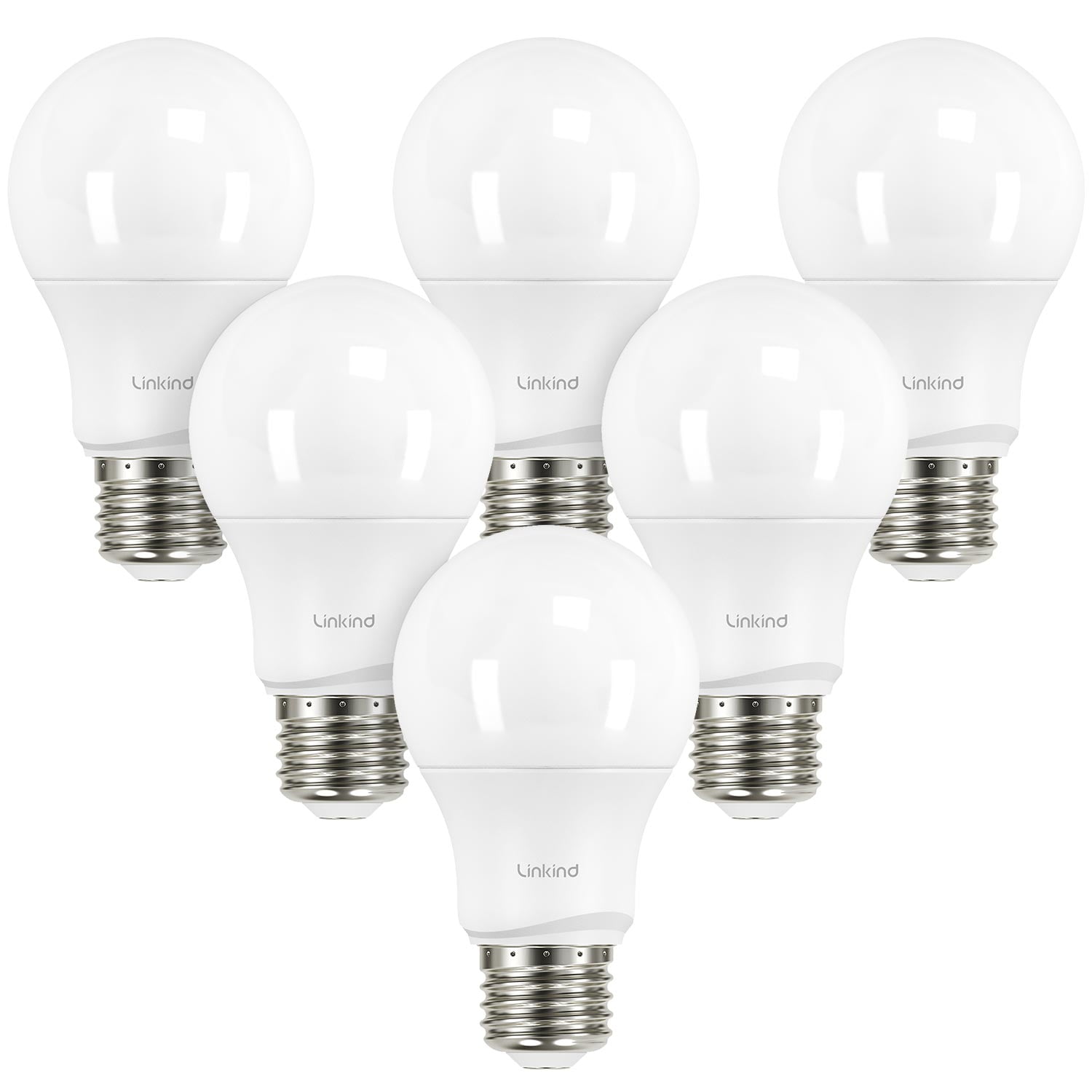 Linkind LED Light Bulbs, A19 60 Watt Equivalent, Daylight 5000K, 9W E26 ...