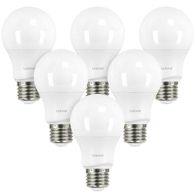 Linkind A19 LED Light Bulbs, 60W Eqv, 9W E26 Base, Non-Dimmable ...