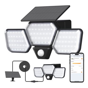 TORCHSTAR 2-Pack LED Solar Outdoor Security Lights with Motion Sensor, Adjustable Dual-Head ...