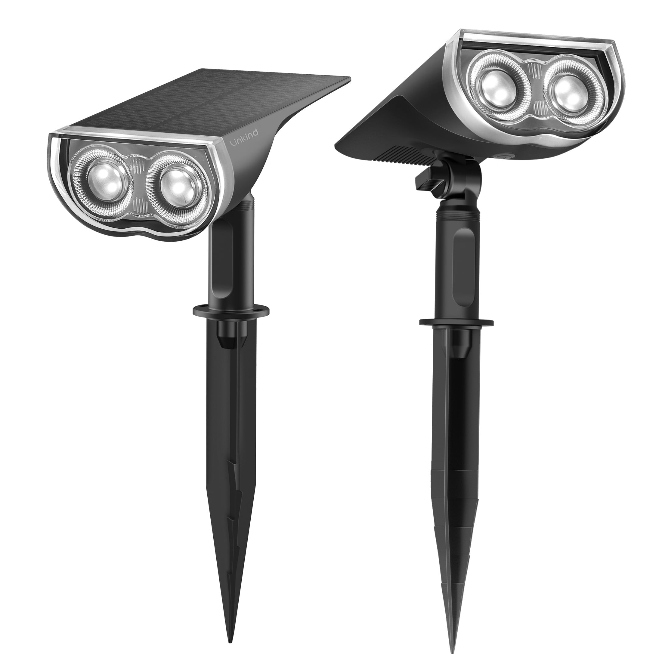 Linkind Solar Lights Outdoor, IP67 Waterproof LED Spotlights, 6500K ...