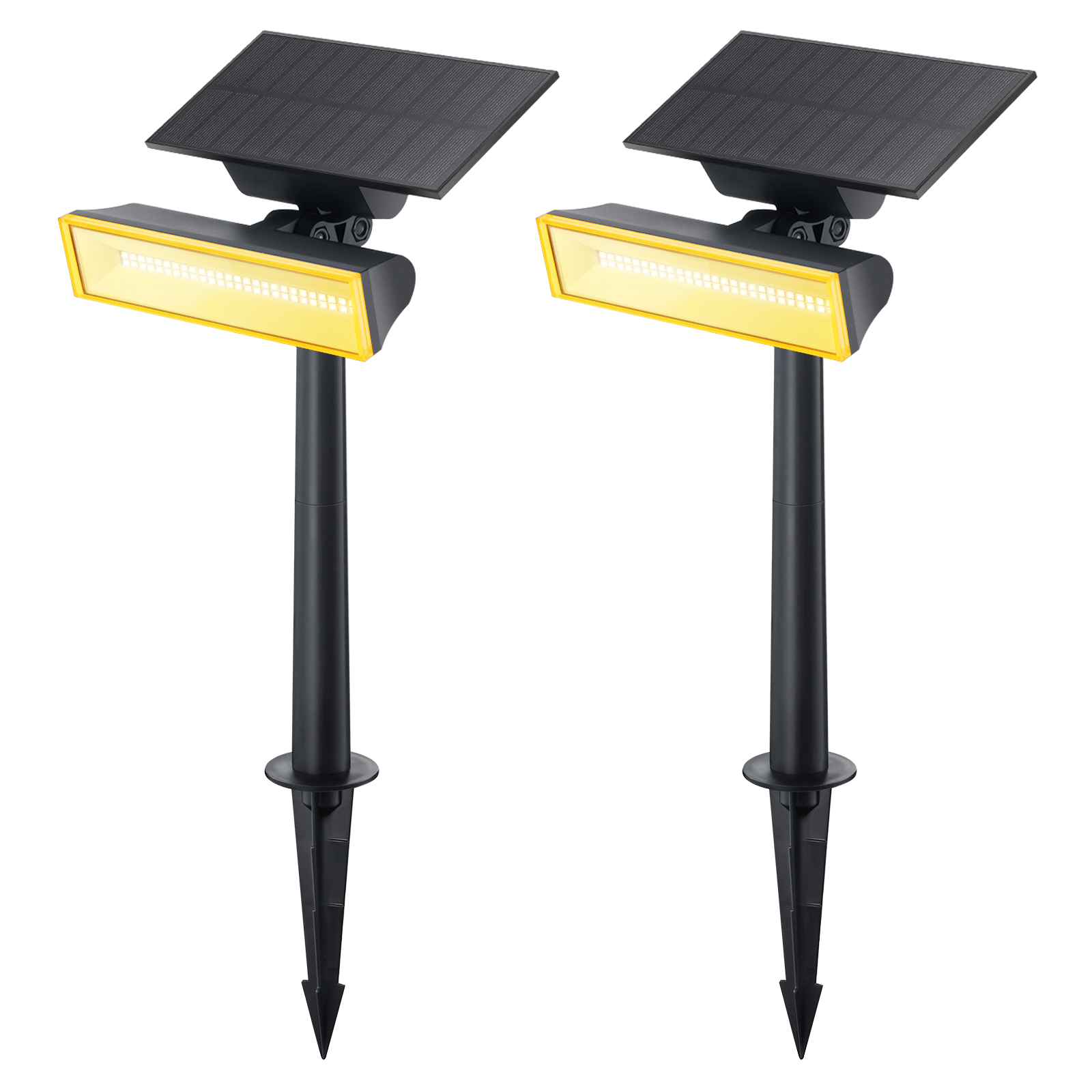 Mainstays Solar Powered Black LED Landscape Spot Light, 30 Lumens (2 ...