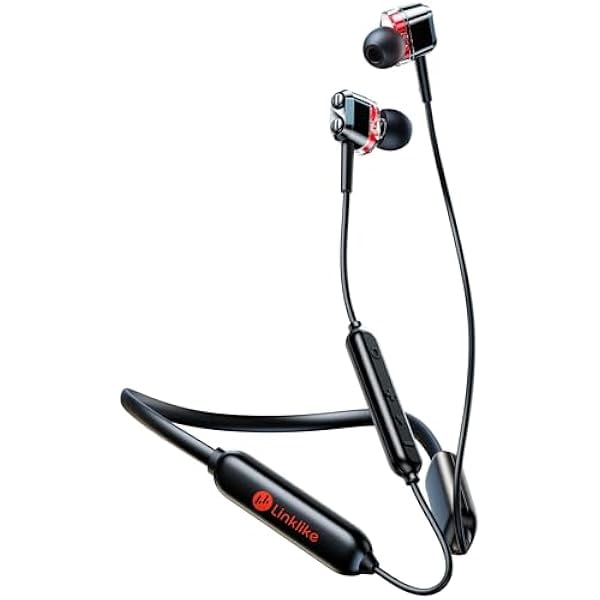 Linklike Neckband Bluetooth Headphones,Enhanced Bass with 4 Drivers ...