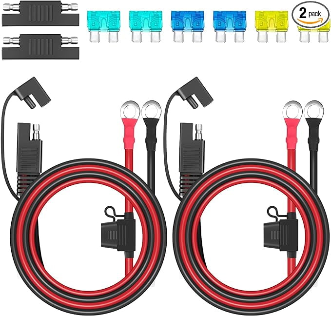 Linkstyle 10 AWG SAE to O Ring Terminal Harness,2PCS 2FT/60CM SAE ...