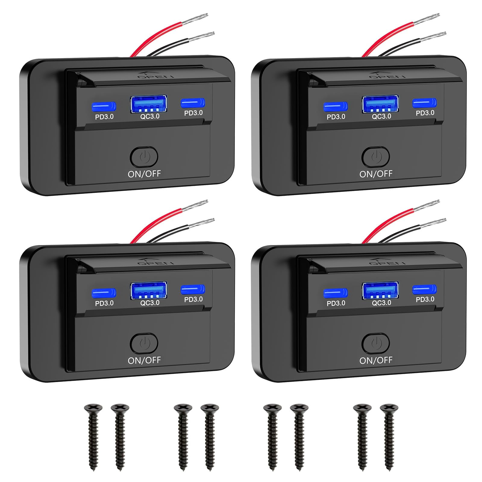 Linkstyle 4PCS RV USB Outlet, 30W Dual PD3.0 USB C Ports & 18W QC3.0 ...