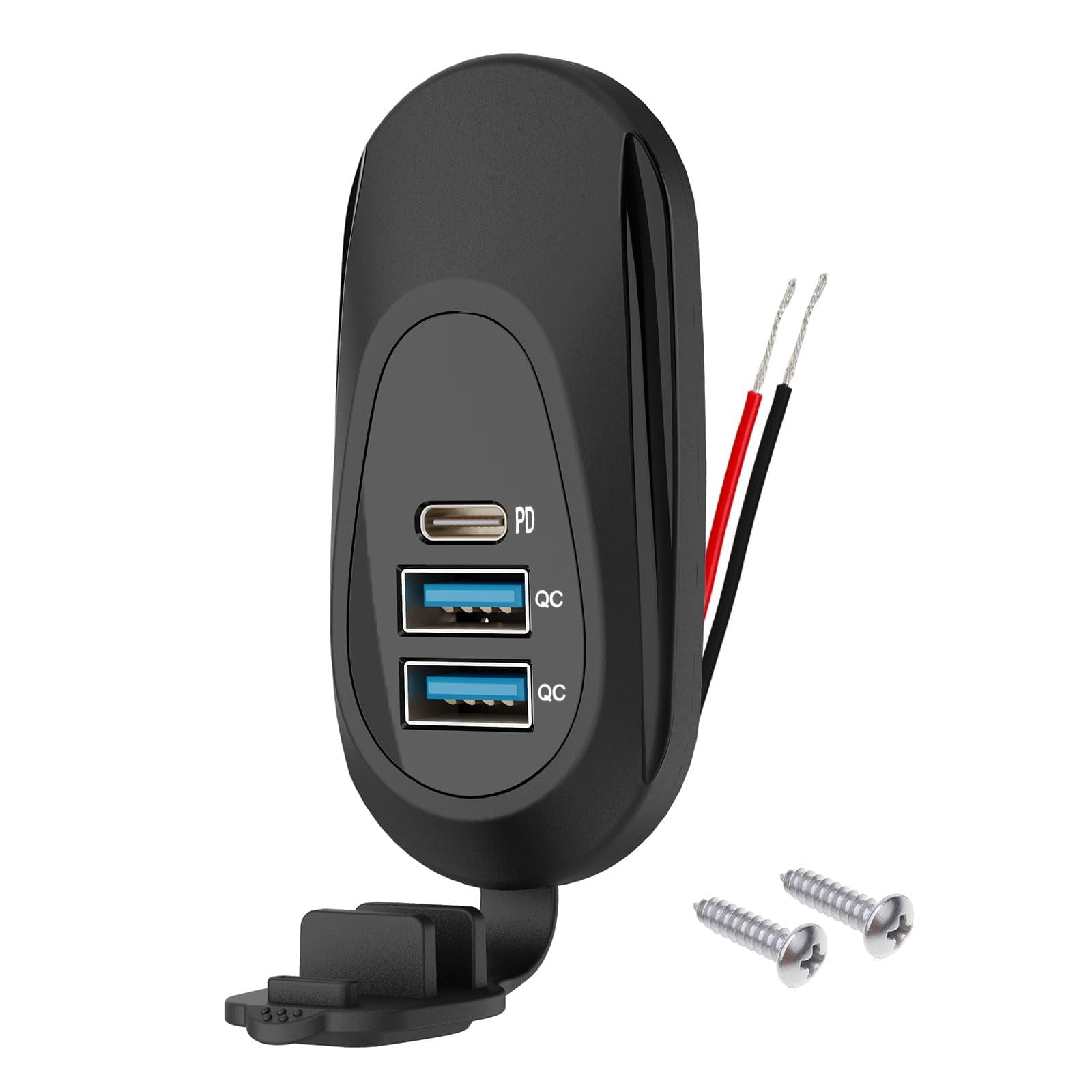 Linkstyle USB Car Charging Socket, Dual QC3.0 USB A & PD3.0 Type C USB ...