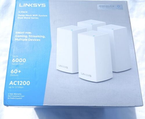 Linksys Velop Intelligent Mesh Wi-Fi System, 4-Pack, White, Wireless ...
