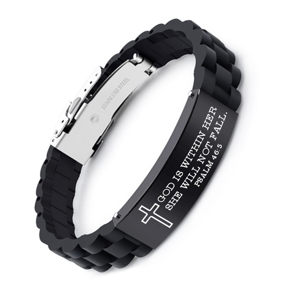 LinnaLove Bible Verse Bracelets for Men and Women, Stainless Steel ...