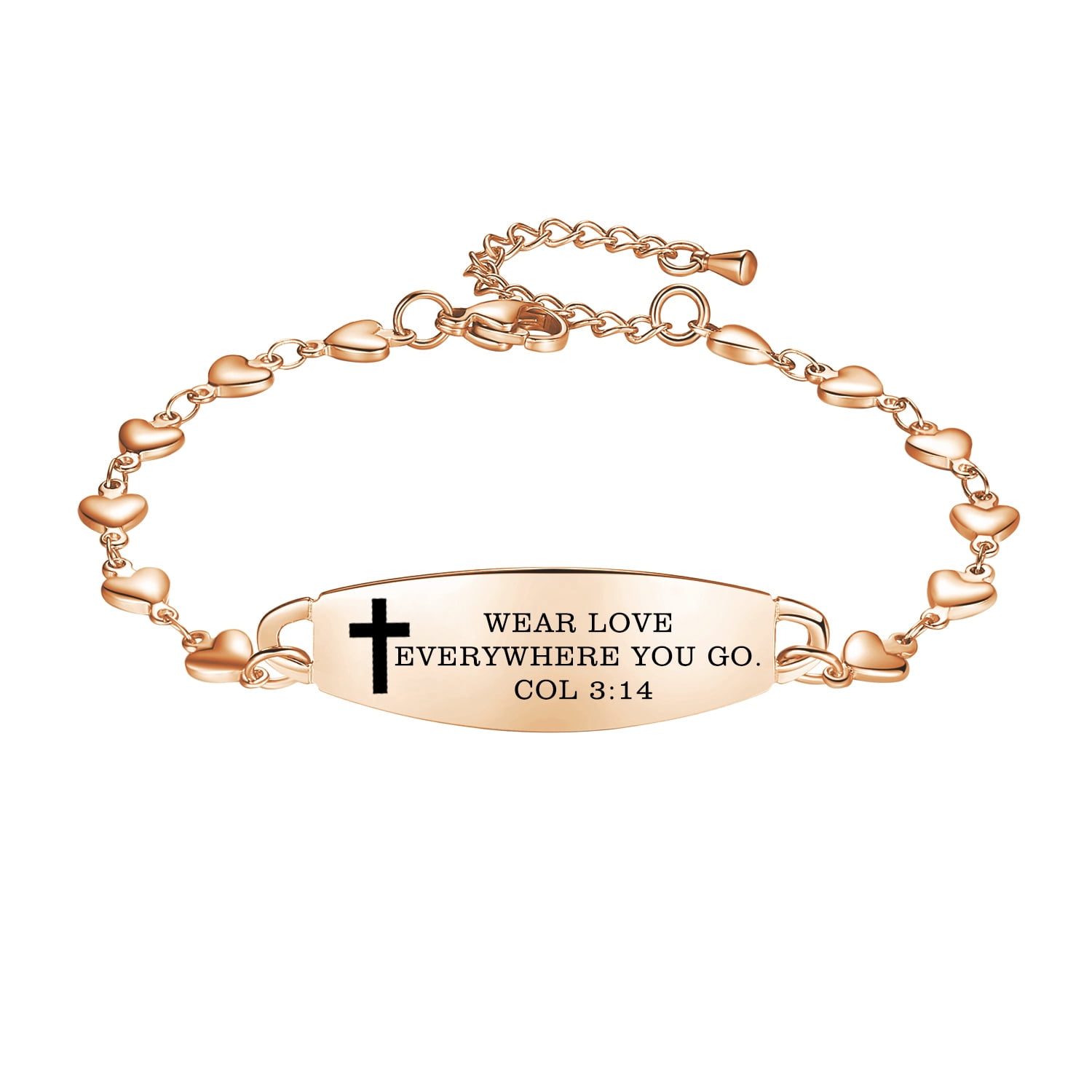LinnaLove Stylish heart chain Bible Verse Bracelet with Mantra Quotes ...