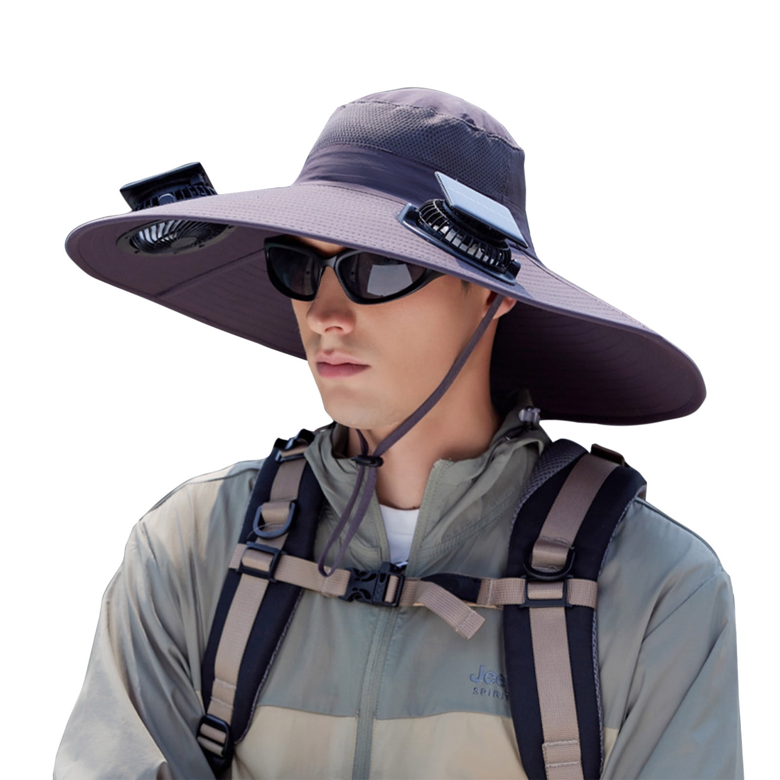 Linnome 2 Packs Upgrade Solar Fan Hat | Dual-Powered Sun & USB-C ...