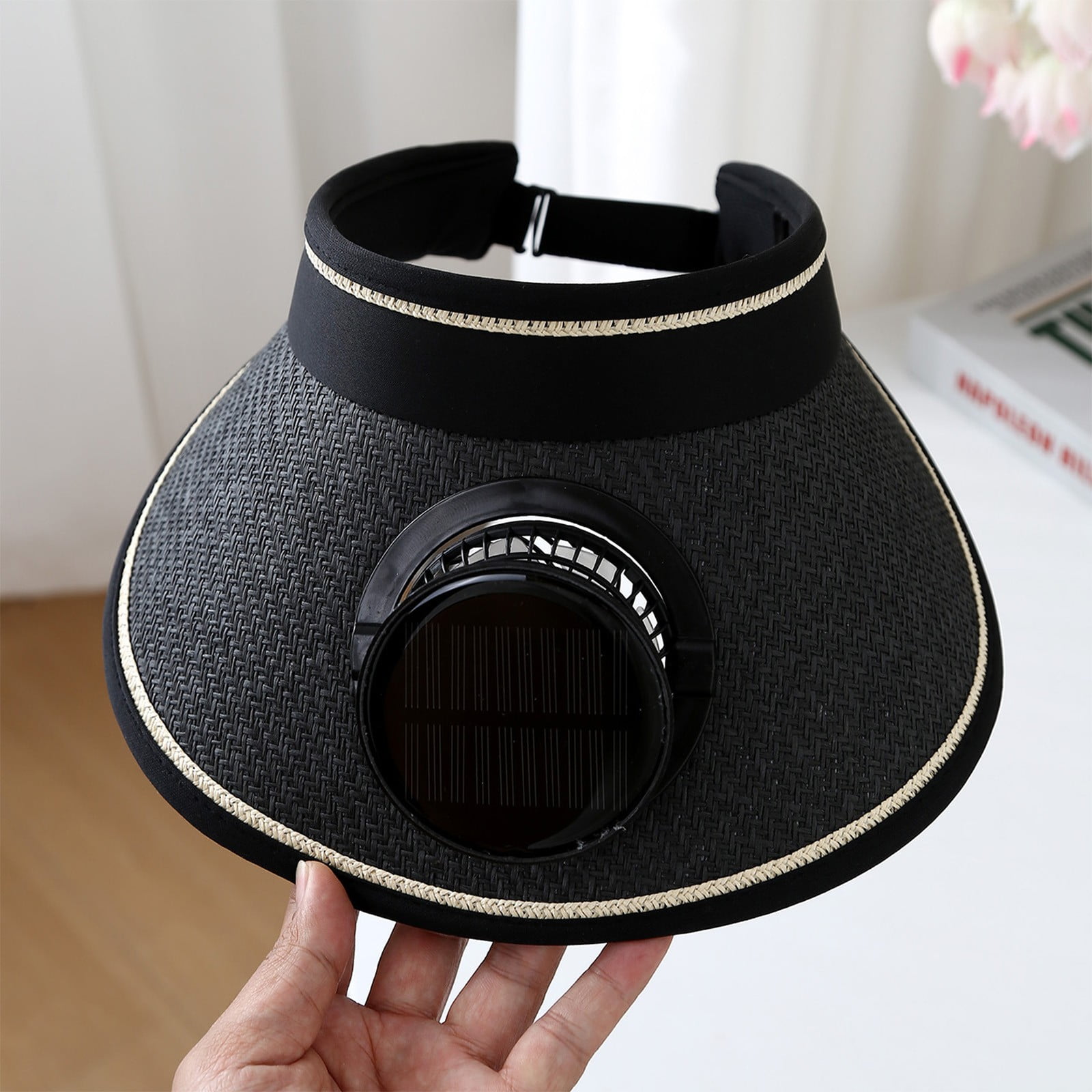 Linnome 3 Packs Fan Hat Outdoor Fan, Sun Visors Hat with Fan, 3 Speeds Sun Hat, USB Rechargeable ...