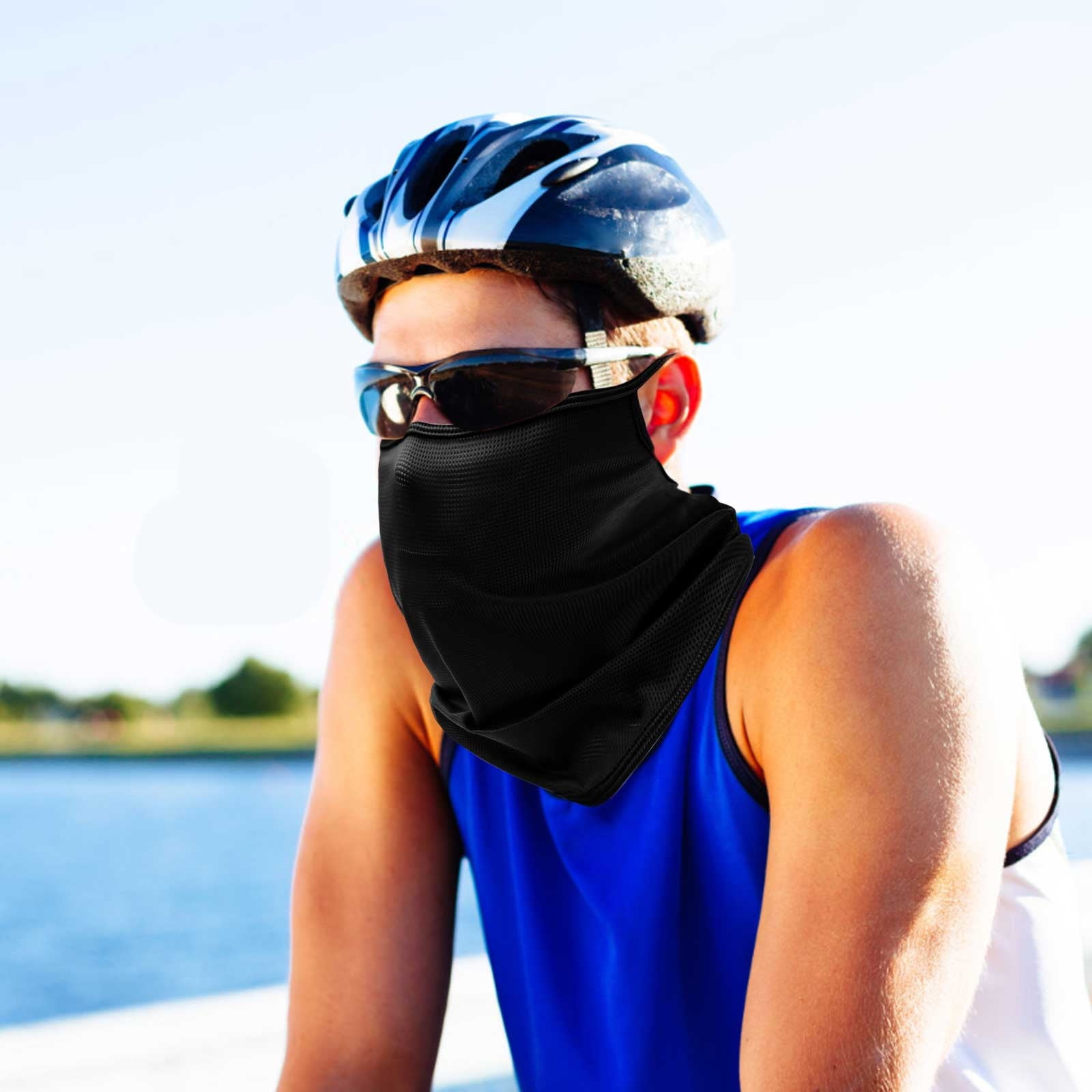 Linnome 4 Packs Face Mask Breathable Rich Fabric UV Dust Protection ...